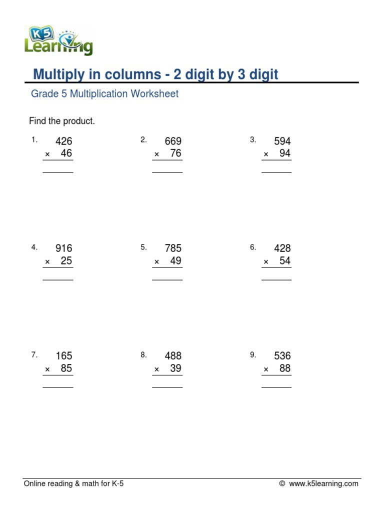 grade-5-multiply-columns-2-digit-3-digit-b | PDF