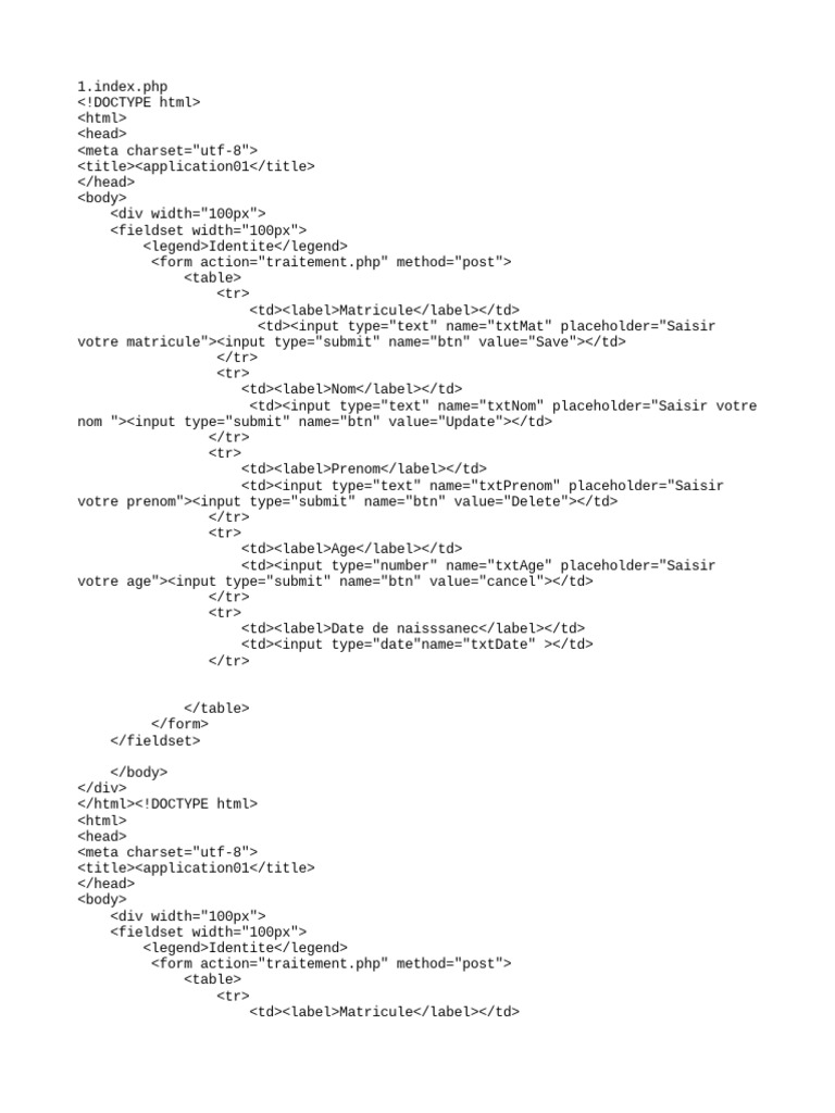 Php Exercice 1 Pdf Computer Programming Computing 5413