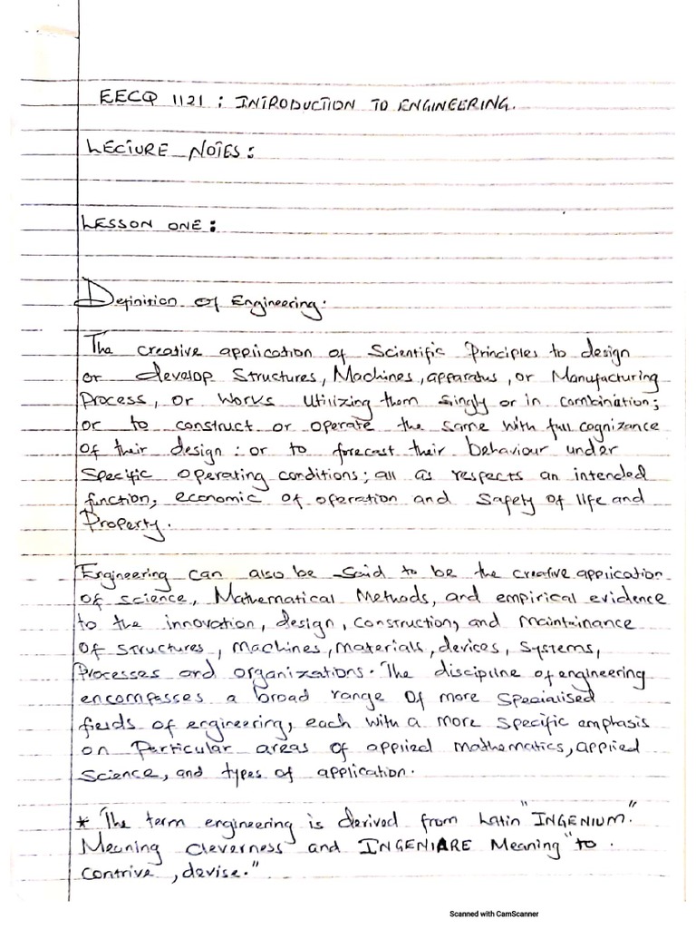 Introduction To Engineering Lesson 1 Pdf