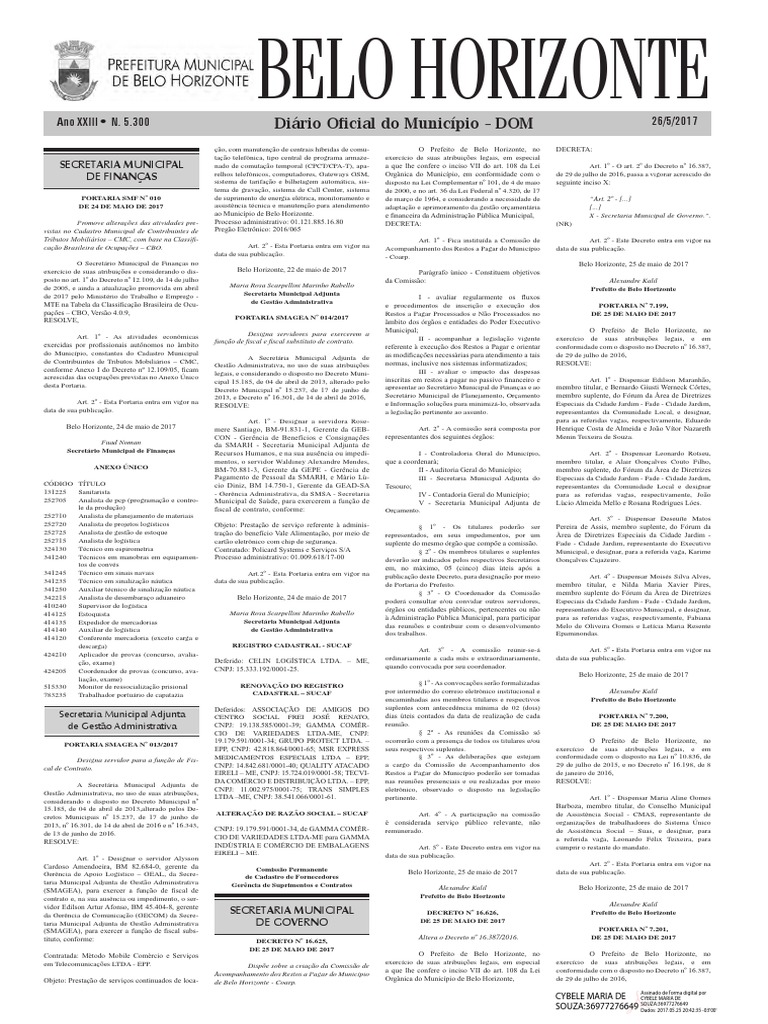 Alterações no Cadastro Municipal de Contribuintes de Tributos ...