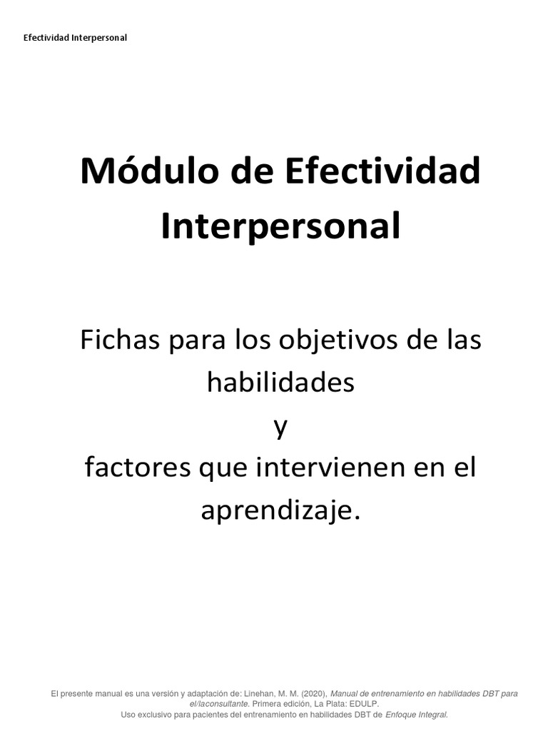 M5.Habilidades de Efectividad Interpersonal PDF | PDF | Culpa (emoción) | Moralidad