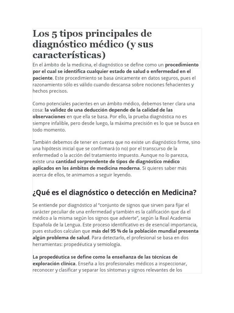 Tipos de Diagnostico | PDF | Diagnostico medico | Clínica