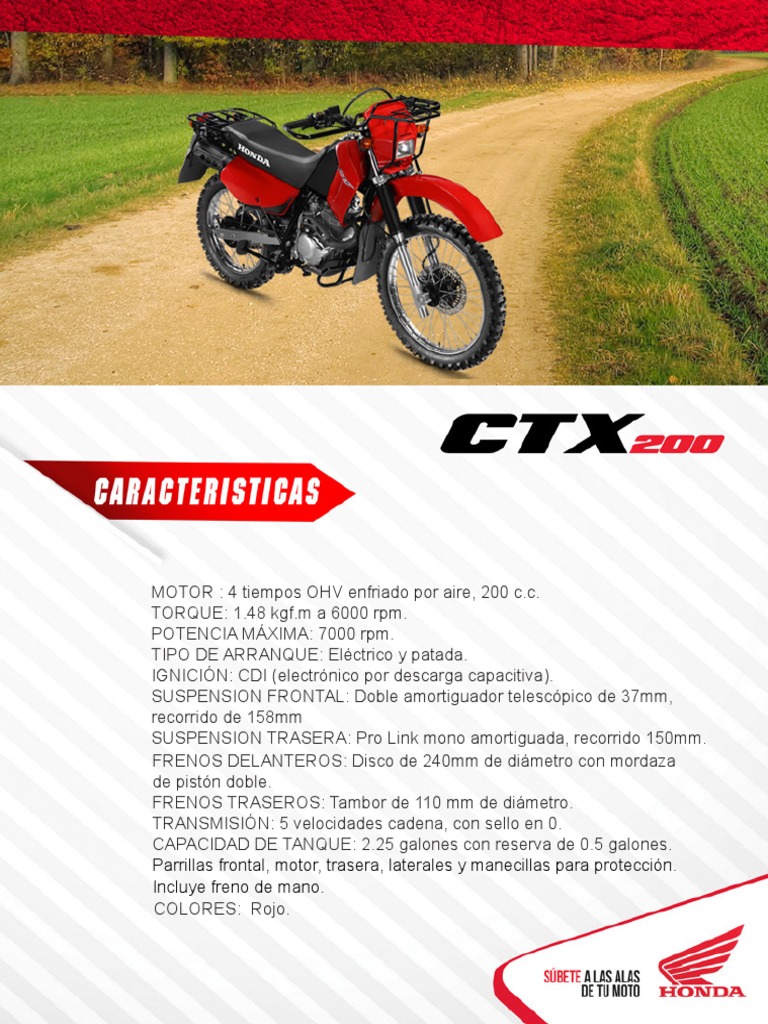 Ficha Técnica Honda CTX 200 | PDF