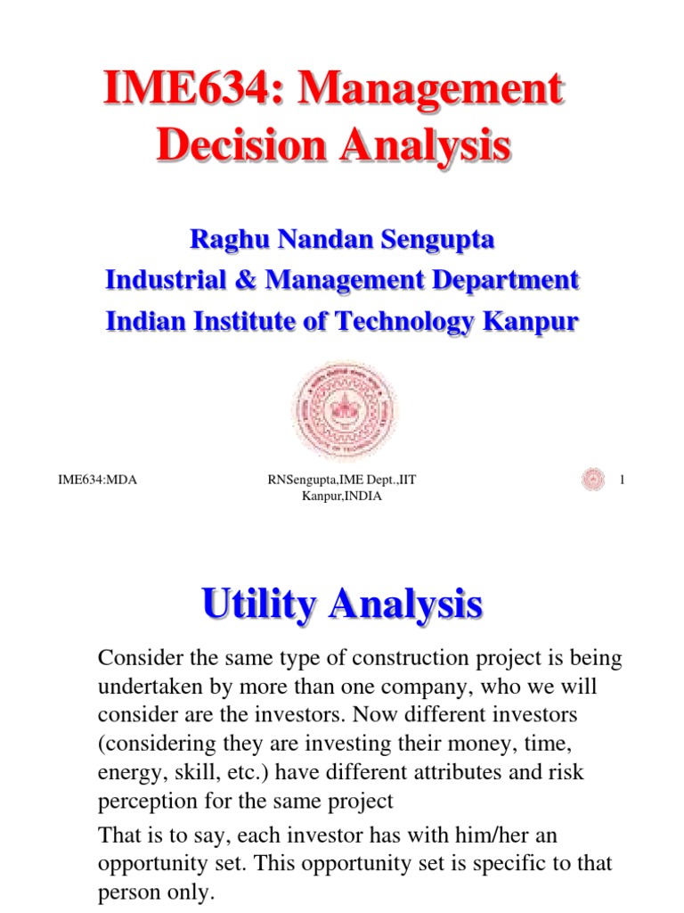 Utility Analysis PDF | PDF | Utility | Estimator