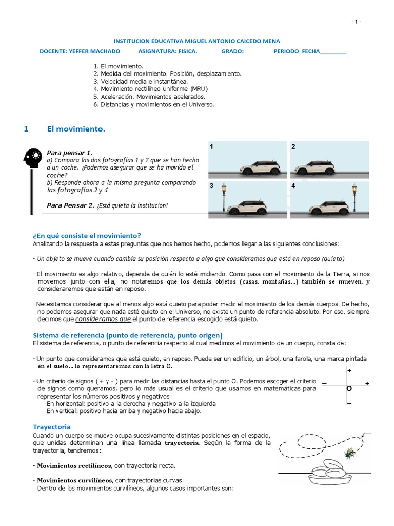 El Movimiento Fisica PDF | PDF | Velocidad | Universo