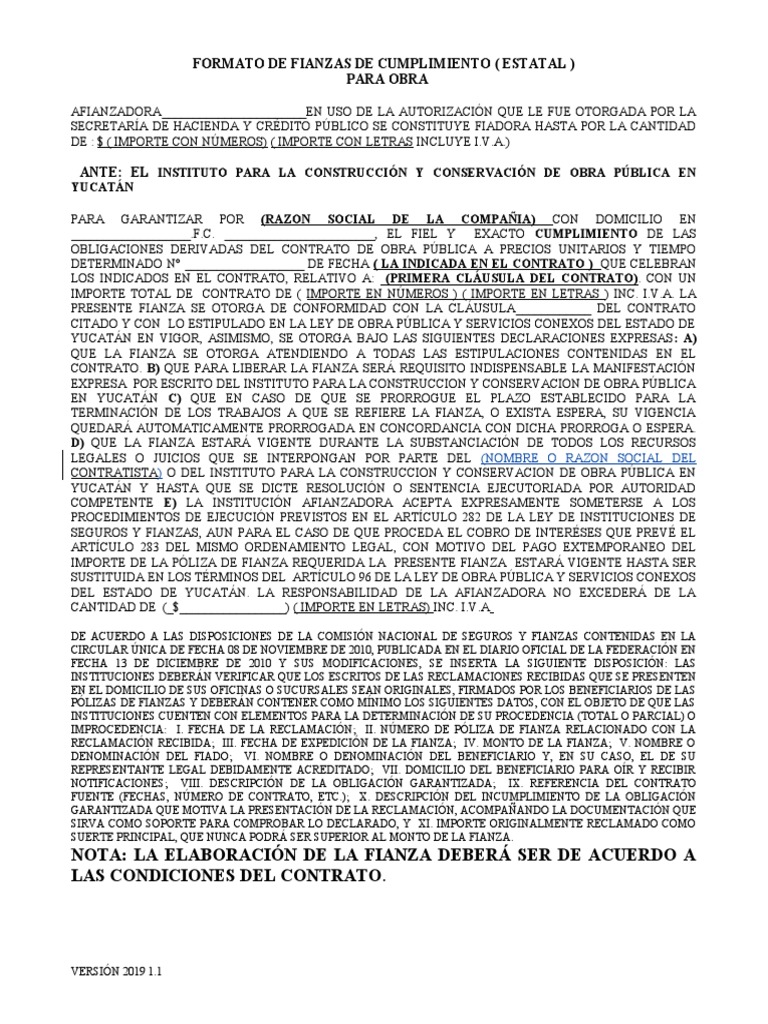 Fianza de Cumplimiento | PDF | Justicia | Crimen y violencia