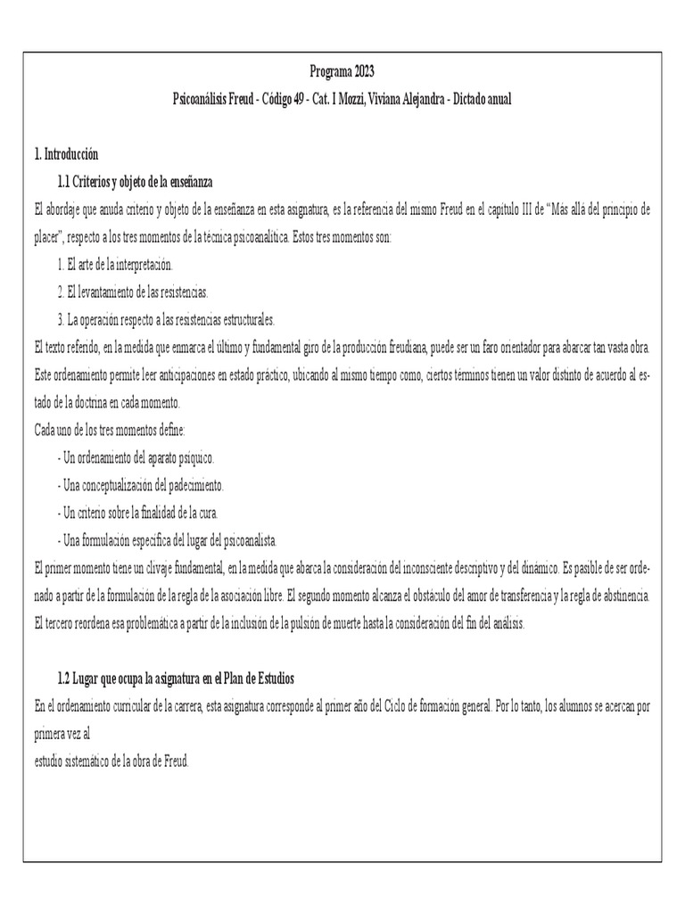 Programa 2023 (apaisado).pdf | PDF | Psicoanálisis | Sigmund Freud