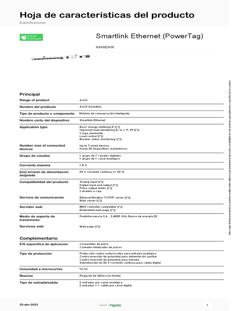 Acti 9 Smartlink SI B - A9XMZA08 | PDF | Diodo emisor de luz ...