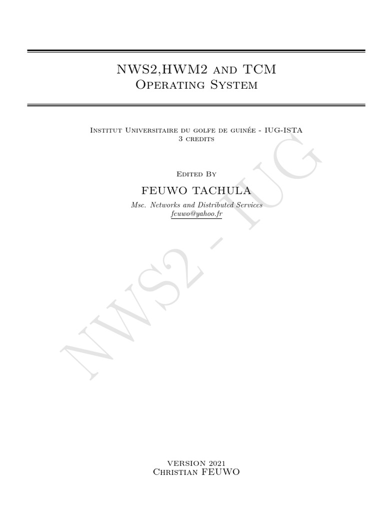 IUG Operating Systems Course | PDF | Process (Computing) | Operating System