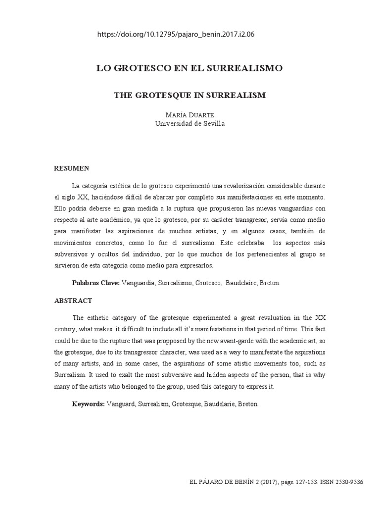 Surrealismo y Grotesco | PDF | Surrealismo | Experiencia