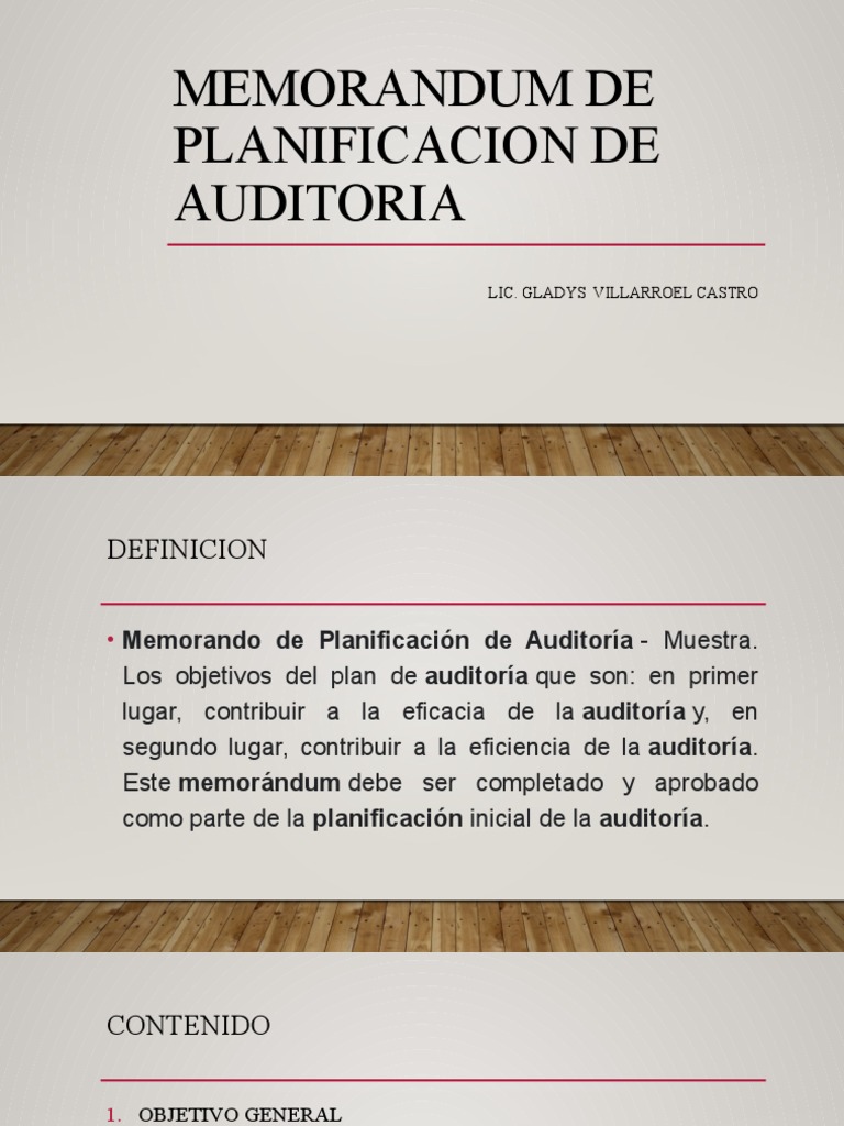 Memorandum de Planificacion de Auditoria | Descargar gratis PDF ... Memorandum de Planificacion de Auditoria | Descargar gratis PDF ...