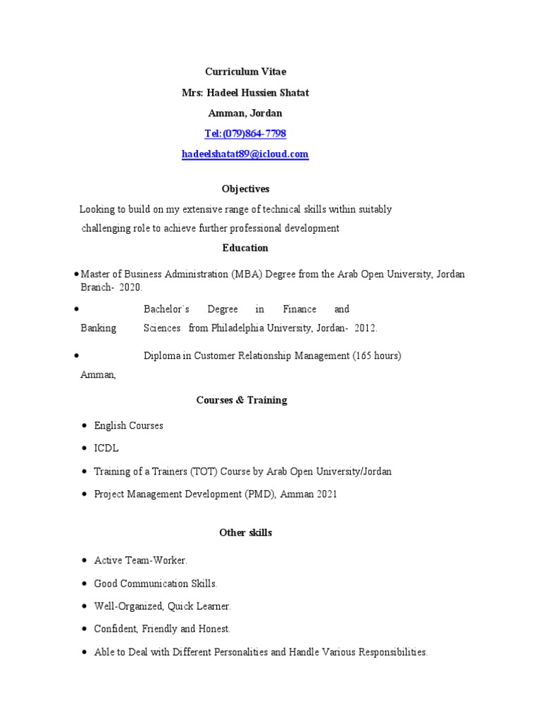 Hadeel CV 2021 | PDF | Business