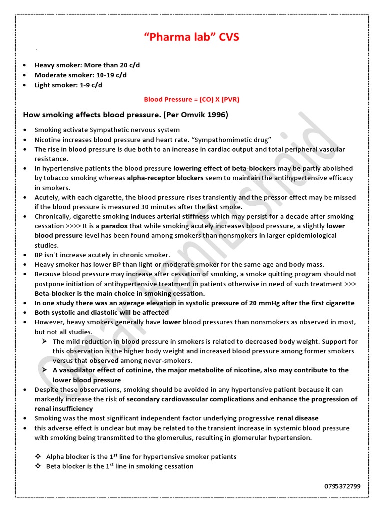 "Pharma Lab" CVS: How Smoking Affects Blood Pressure. (Per Omvik 1996) | PDF | Blood Pressure ...