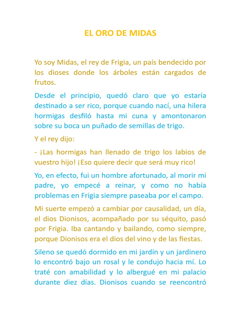 El Oro de Midas | PDF | Dioniso