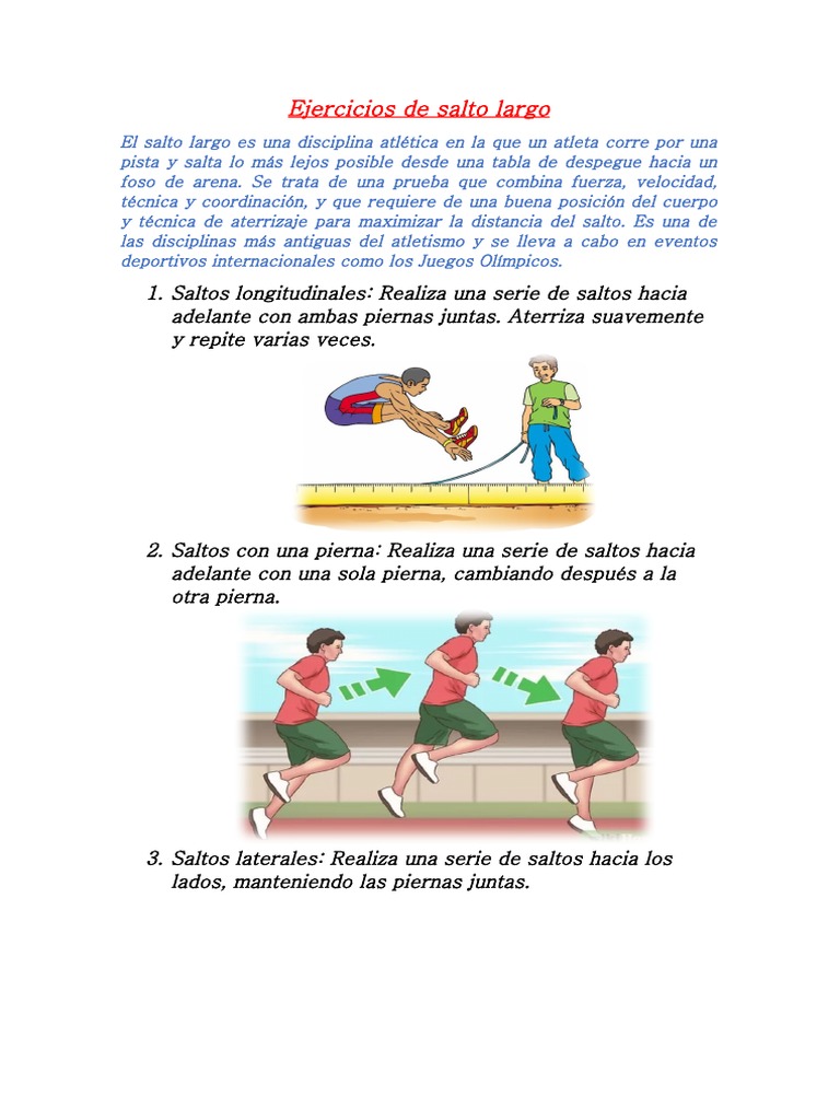 Ejercicios para mejorar el salto largo | PDF