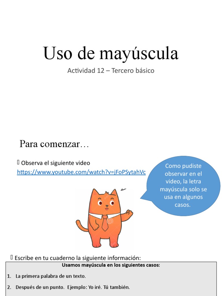 3° Lenguaje PPT 1uso de Mayúscula | PDF