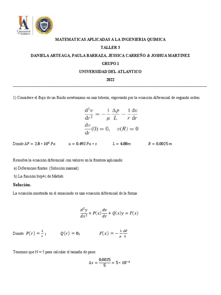 Taller 3 Mat Aplicadas. Arteaga, Barraza, Carreño y Martinez (Recuperado) | PDF | Ecuaciones ...