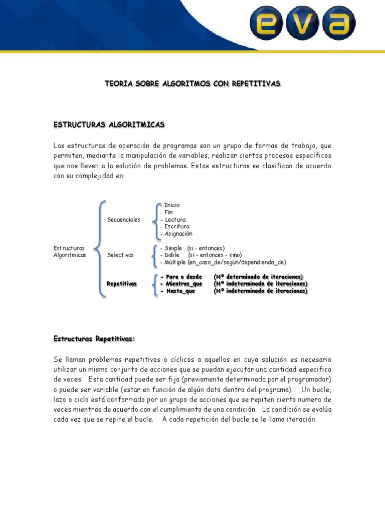 Estructuras Algorítmicas Repetitivas | PDF | Algoritmos | Iteración