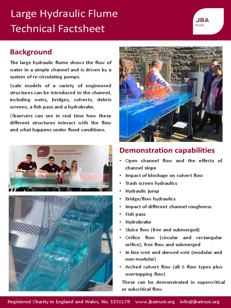 JBA Trust Large Hydraulic Flume Technical Factsheet ORIGINAL | PDF ...