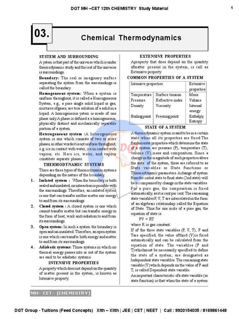 DGT Chemical Thermodynamics PDF | PDF | Entropy | Heat