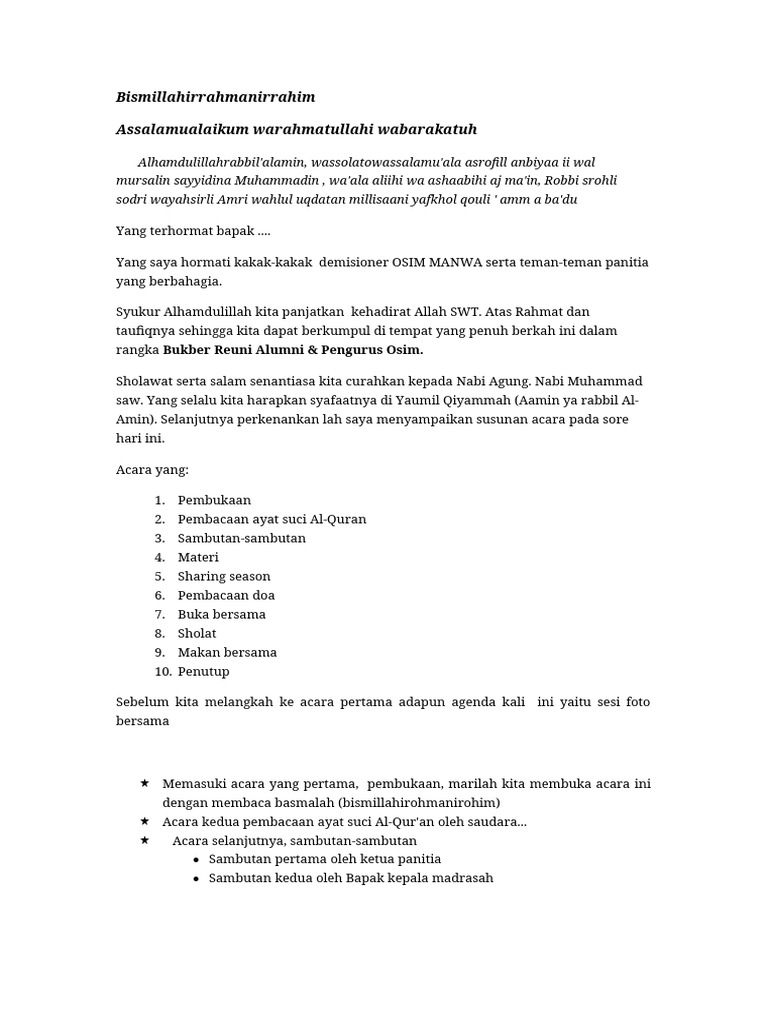 Teks MC Bukber | PDF