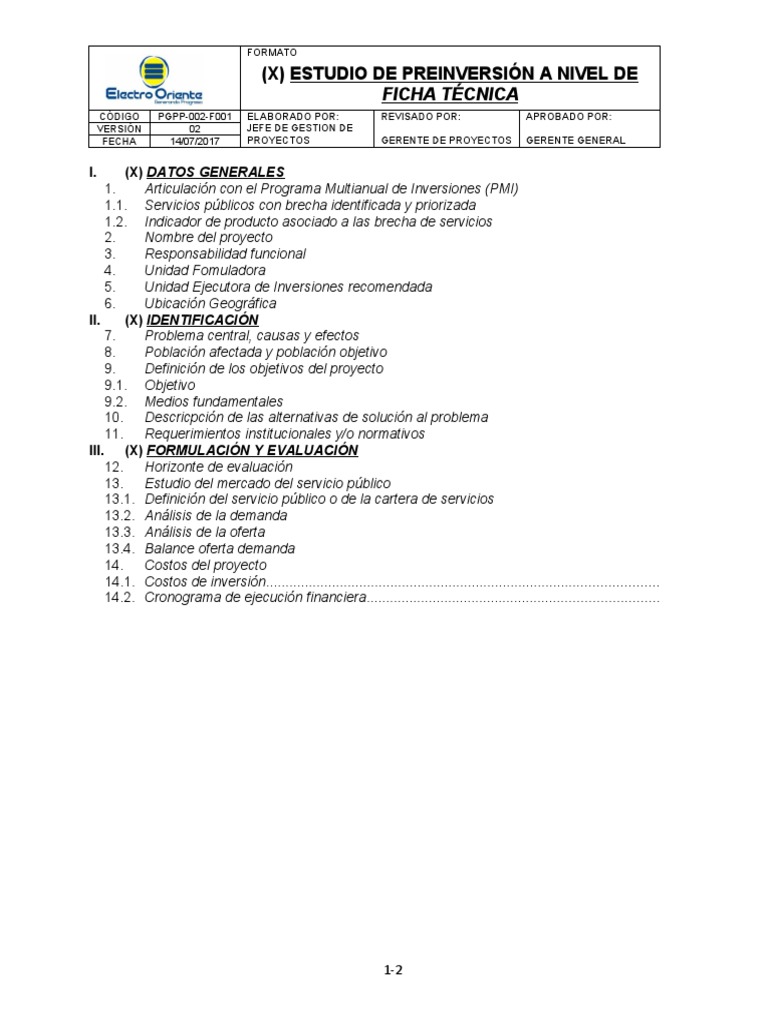 PGPP-002-F001 - Estudio de Preinversión A Nivel de Ficha Técnica - V02 ...