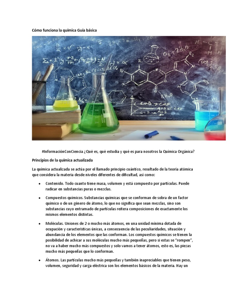 Cómo Funciona La Química Guía Básica | PDF | Química | Átomos