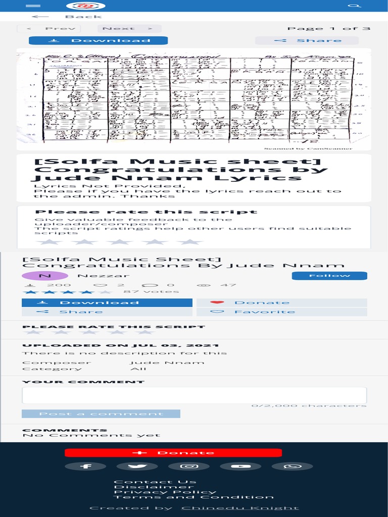 (Solfa Music Sheet) Congratulations by Jude Nnam PDF | PDF