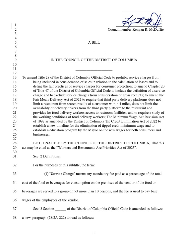 Workers and Restaurants Are Priorities (WRAP) Act INTRO | PDF | Lease ...