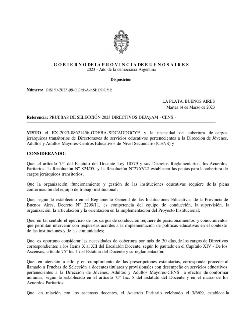 DEJAyAM - CENS-DISPO-2023-99-GDEBA-SSEDGCYE - PS DIRECTORAS - ES ...