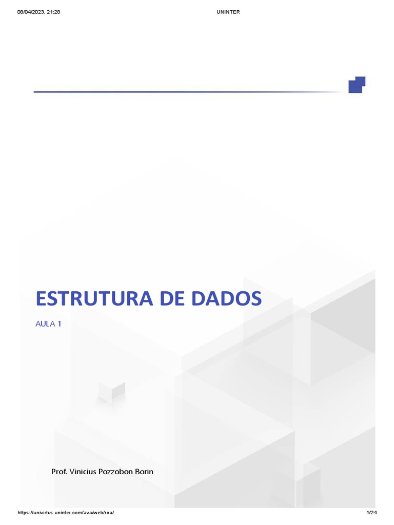 Estrutura De Dados 1 Pdf Algoritmos Recursão 