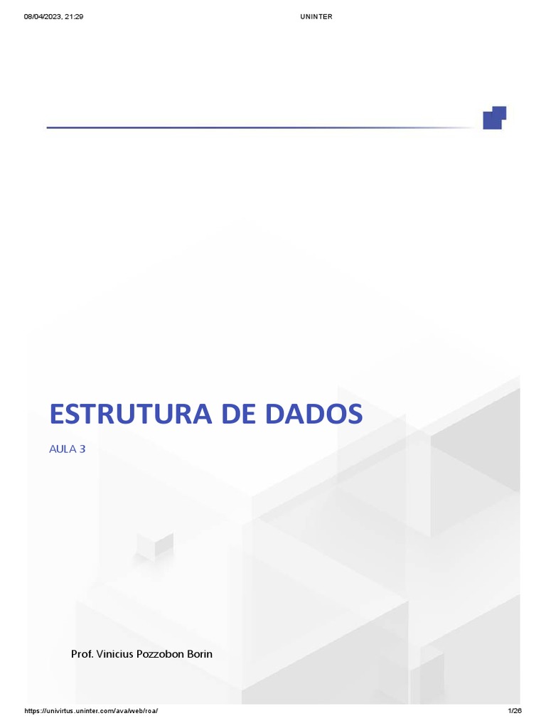 Estrutura de Dados Aula 3 | PDF | Ponteiro (programação de computadores ...