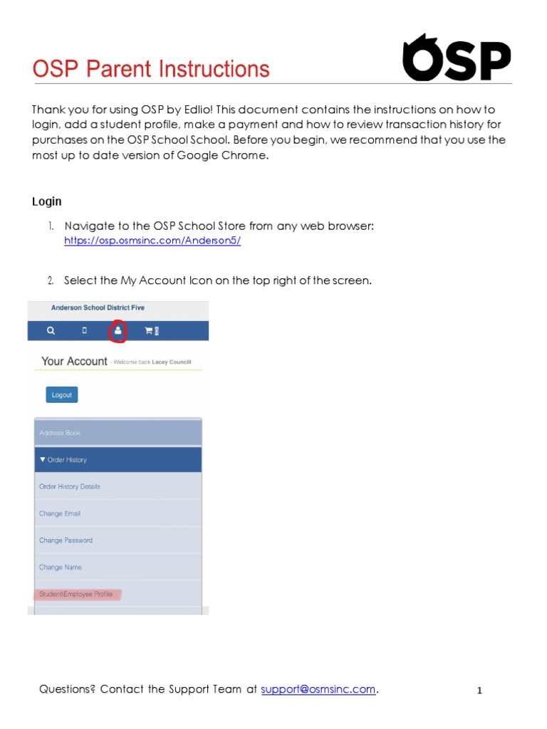 OSP Parent Login and Payment Guide | PDF | Point Of Sale | Payments