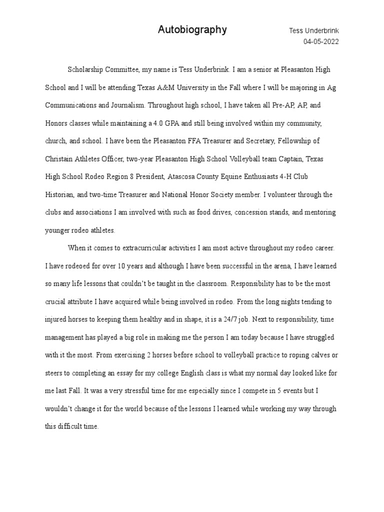Tess Underbrink's Inspiring Journey | PDF | Rodeo