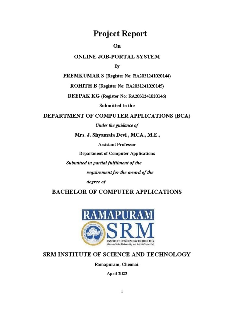 Development of an Online Job Portal System to Connect Job Seekers with ...