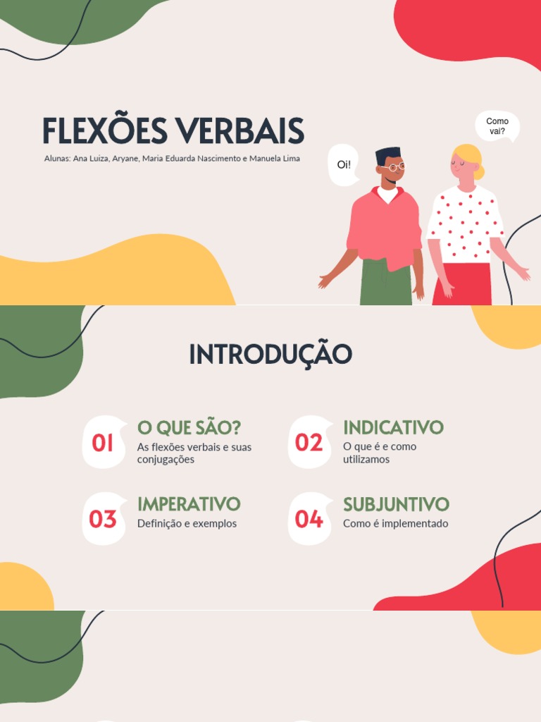 FLEXÕES VERBAIS - SLIDE | PDF | Conjugação gramática | Relações sintáticas