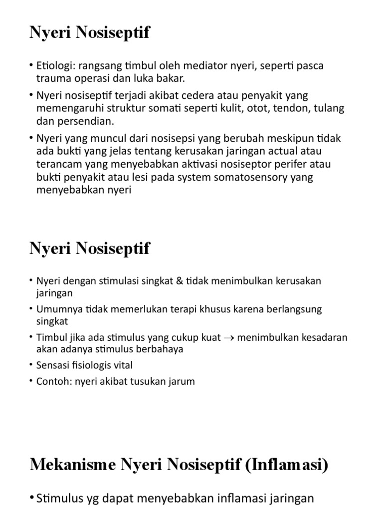 Nyeri Nosiseptif | PDF
