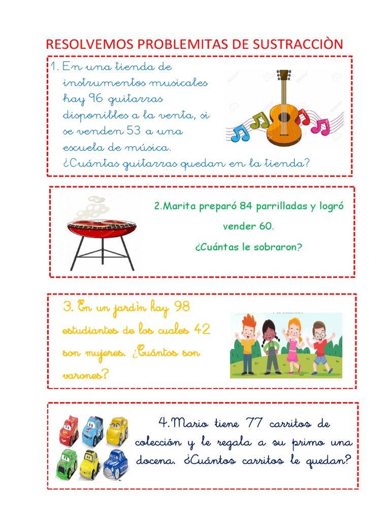 Resolvemos Problemitas de Sustraccion 1 | PDF