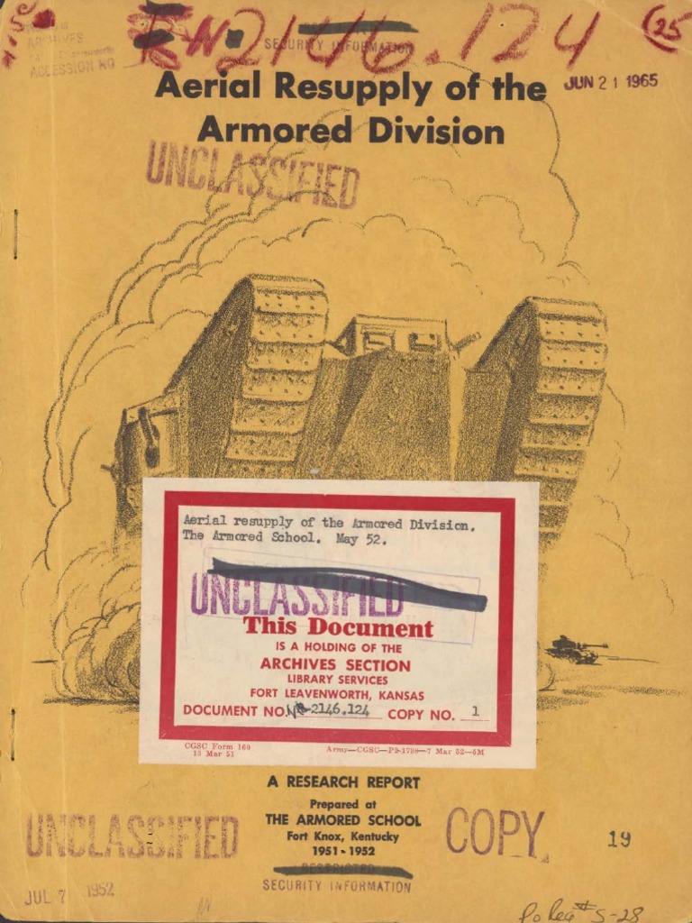 Aerial Resupply of The Armored Division | PDF | Battalion | Company ...