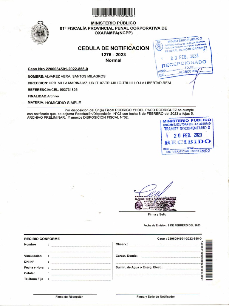 Cedula de Notificacion PDF | PDF
