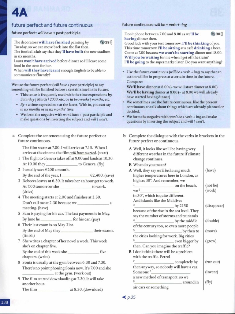 Future Perfect and Continuous Tenses Guide | PDF | Language Mechanics ...