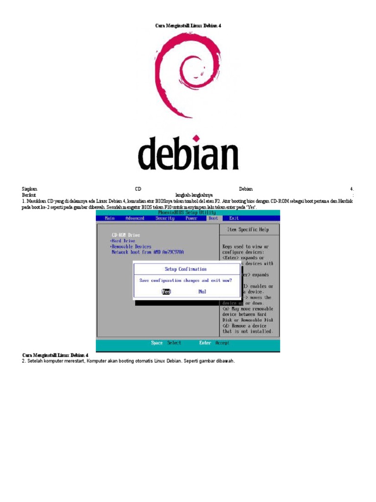 Cara Menginstall Linux Debian 4 | PDF | Komputer