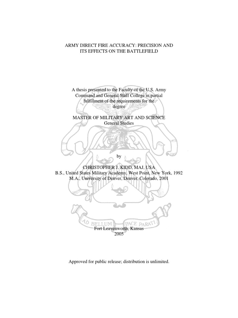 Army Direct Fire Accuracy - Precison and Its Effects On The Battlefield ...