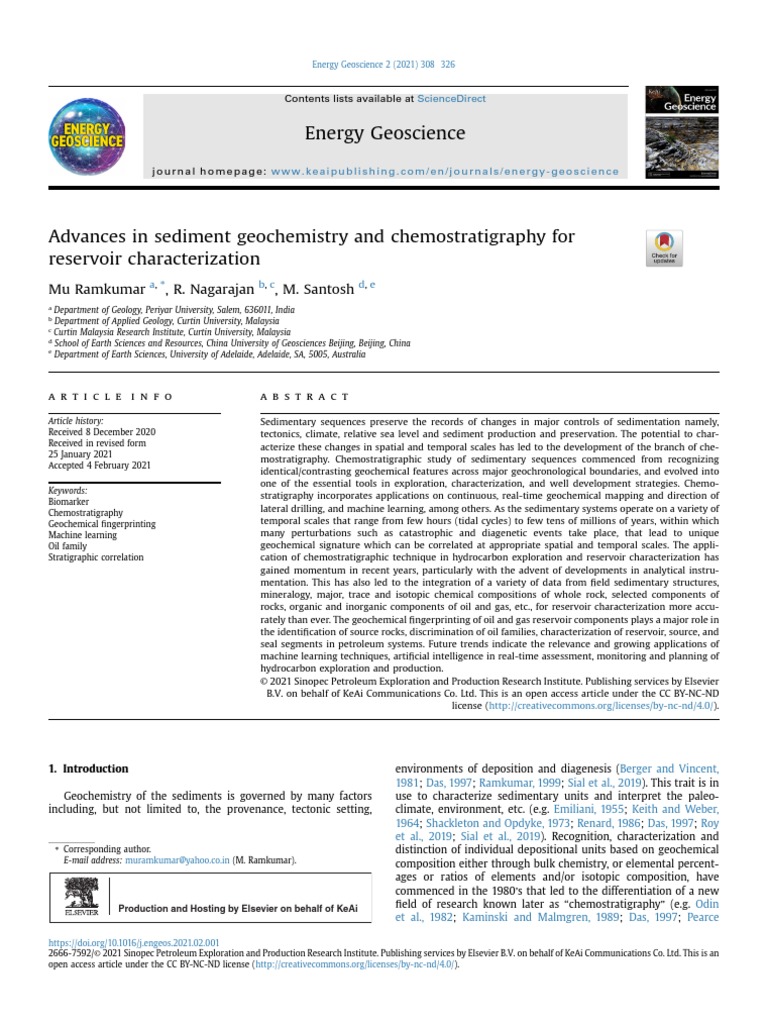 Advances in sediment geochemistry and chemostratigraphy | PDF | Stratigraphy | Sedimentary Rock