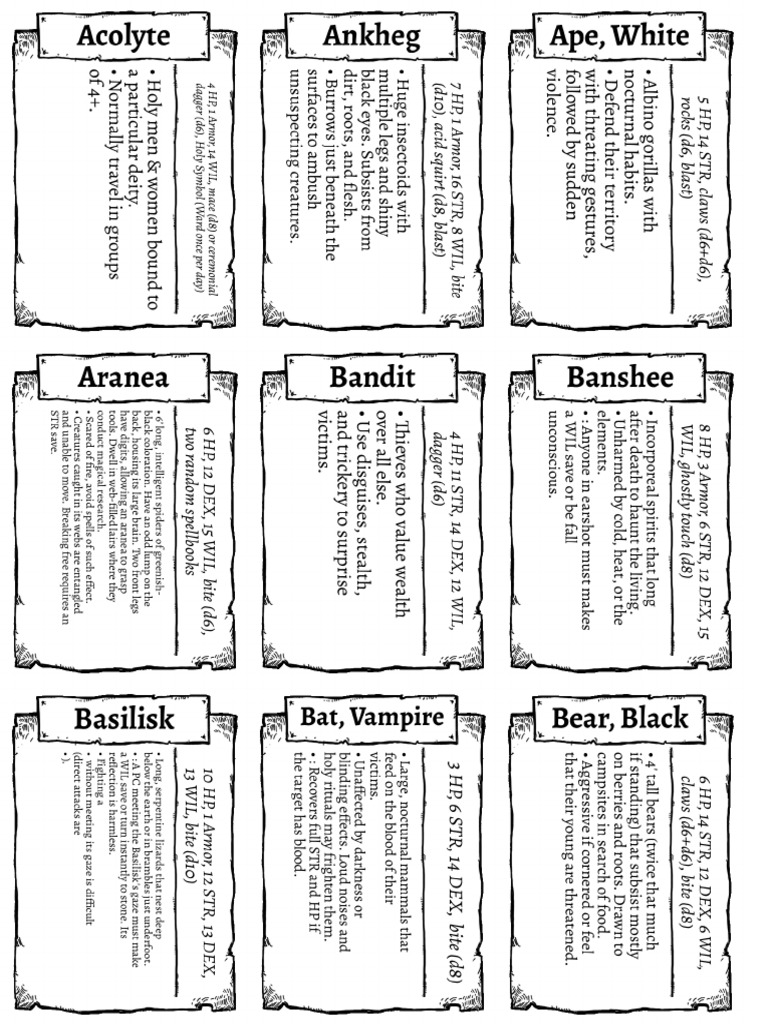cairn-bestiary-cards-letter | PDF