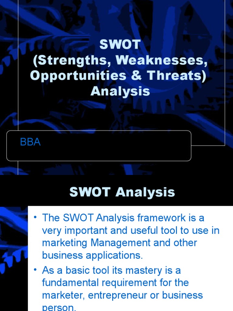 swot analysis lecture.ppt | PDF | Swot Analysis | Strategic Management