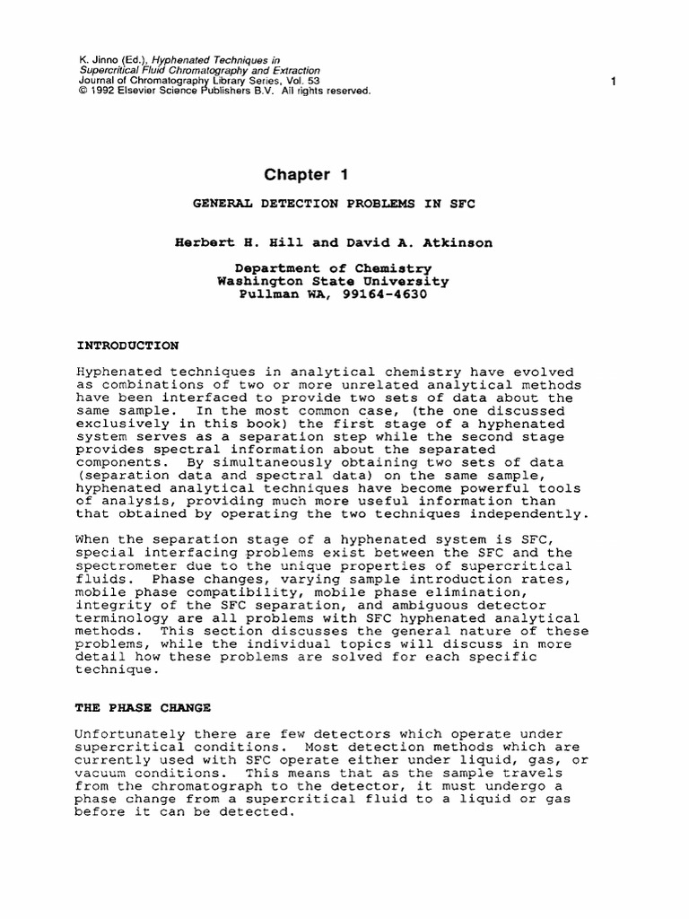 Chapter 1 General Detection Problems in SFC - 1992 - Journal of Chromatography Library PDF | PDF ...