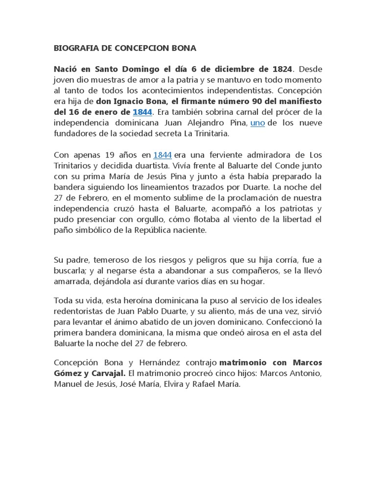 Biografia de Concepcion Bona | PDF