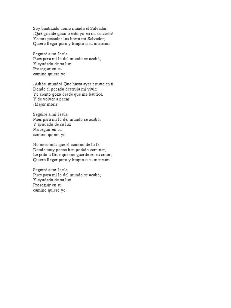 Soy bautizado como manda el Salvador.docx | PDF