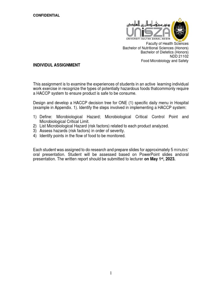 Developing HACCP for Hospital Menu | PDF